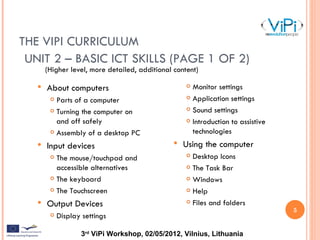 Basic ICT Training curriculum (Andy Burton, NTU) | PPT