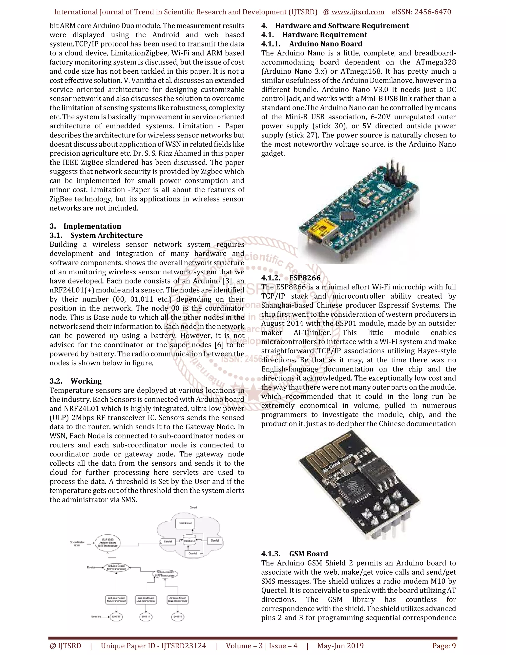Wsn Based Temperature Monitoring System For Multiple Locations In