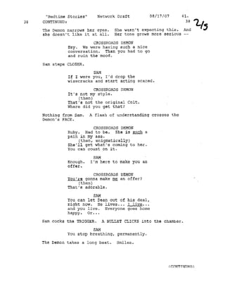 Supernatural 3.05 Bedtime Stories Casting Sides for Crossroads Demon ...