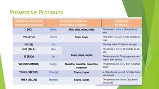 3x3 possessive pronouns | PPTX