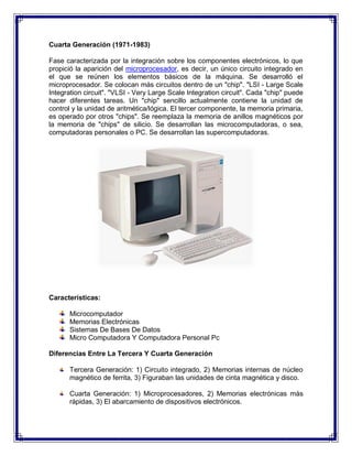 Computadoras De Cuarta Generacion