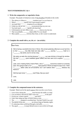 3 y 4 intermediate test | ODT