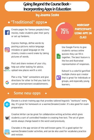 Going Beyond the Course Book - Incorporating Apps in Education | PDF