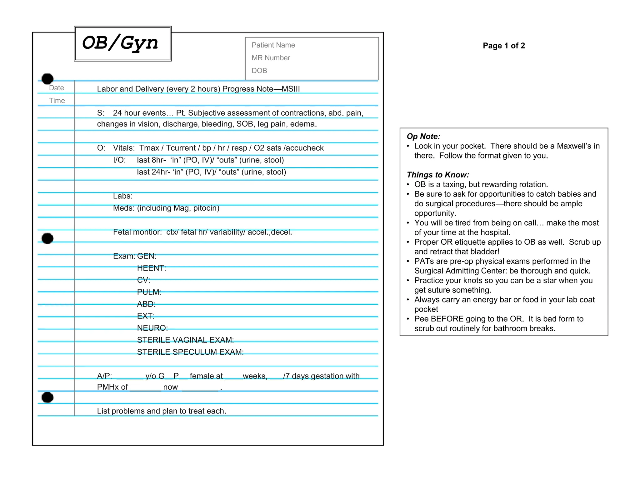 Obg and Gynaecology notes and examination in hospital | PPT