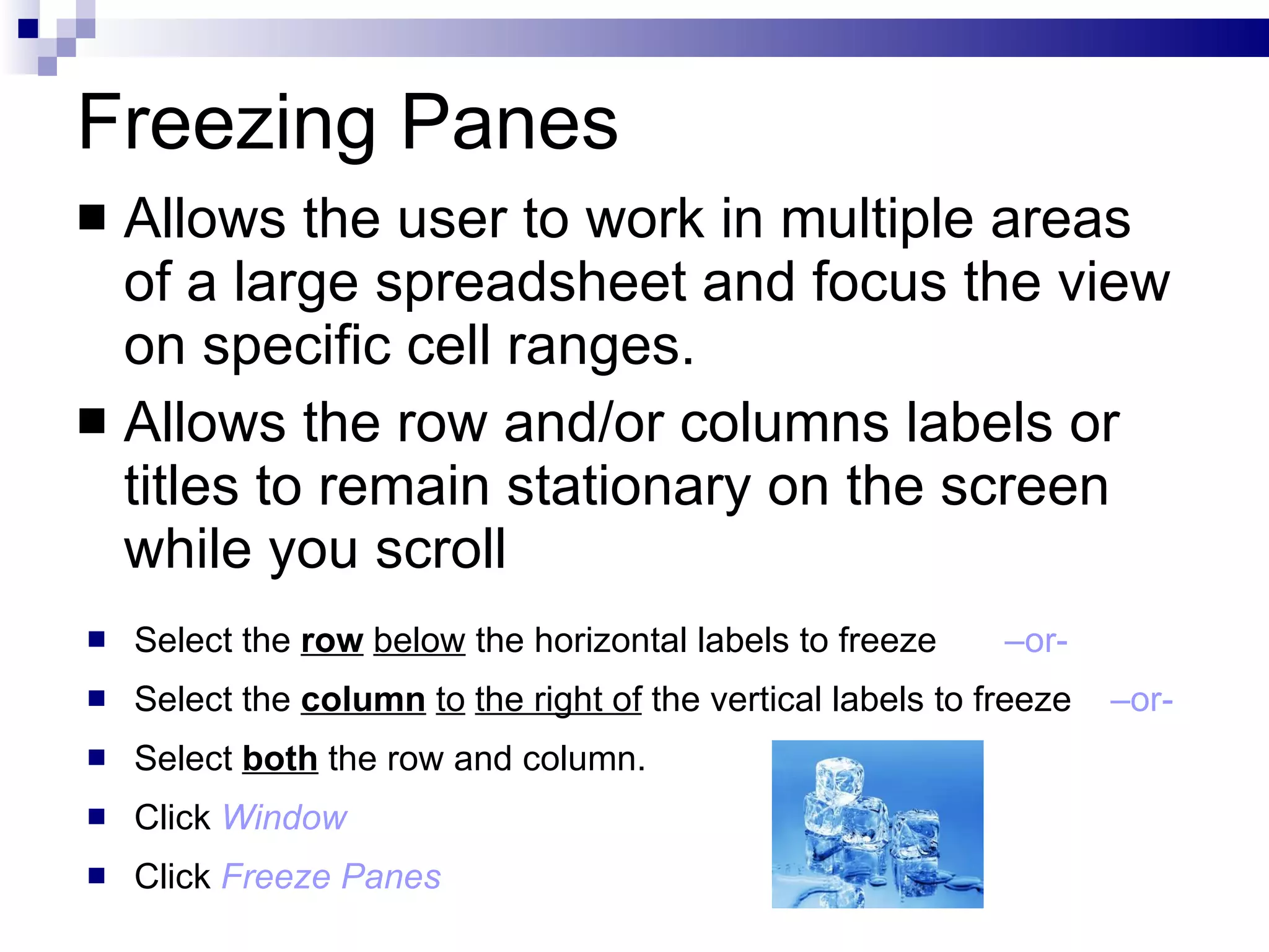 spreedsheet operation | PPT | Computing | Technology & Computing