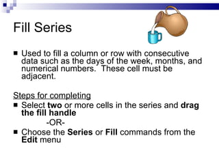spreedsheet operation | PPT | Computing | Technology & Computing