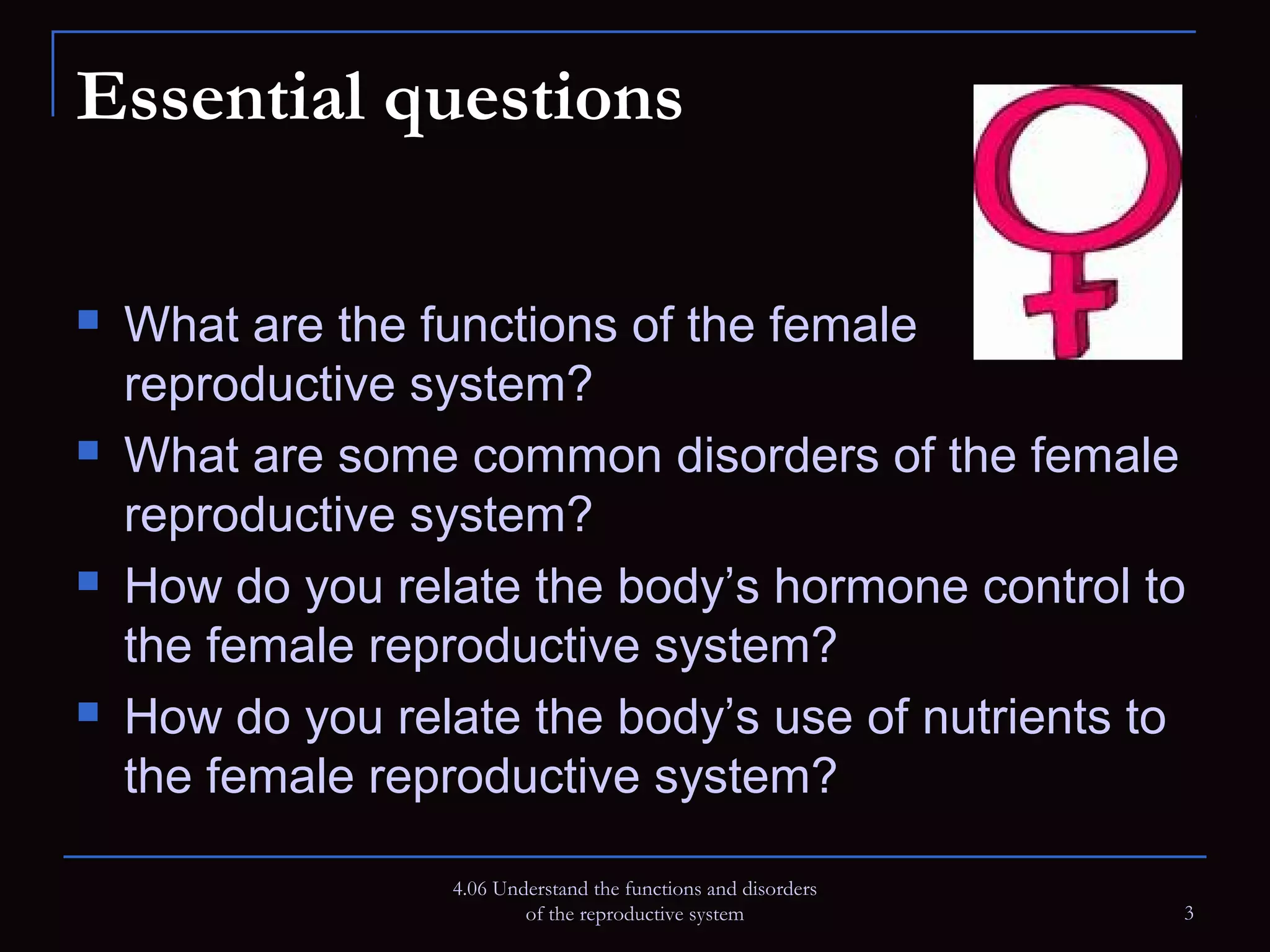 Functions and Disorders of the Reproductive System | PPT