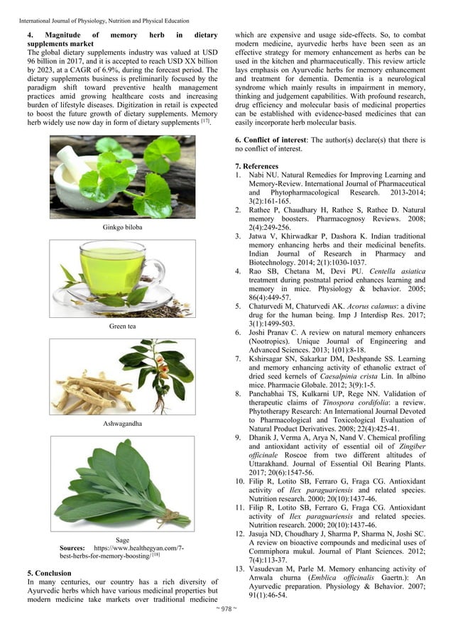 Memory booster herb (natural cognitive enhancers): An overview | PDF