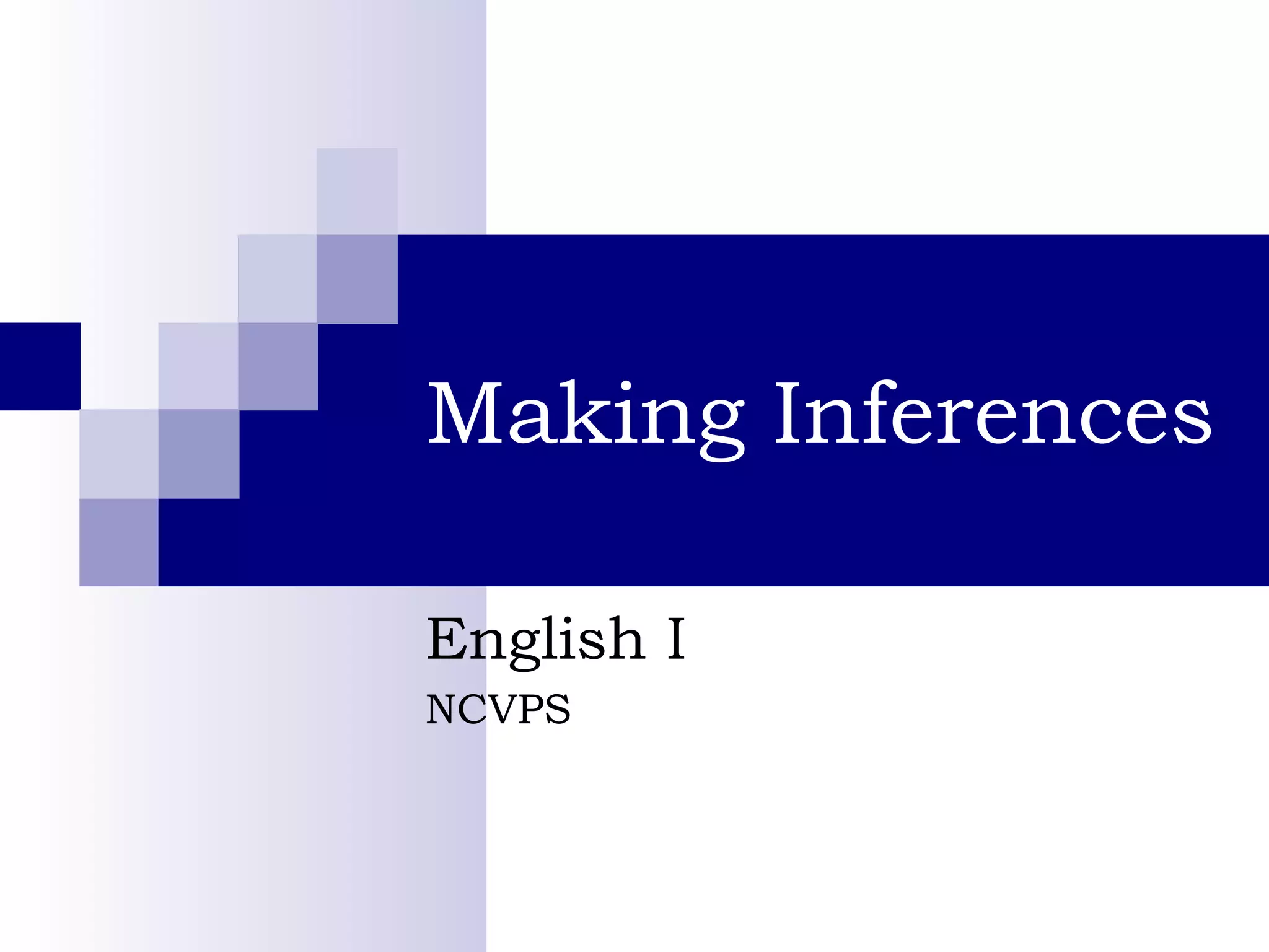 4.1.1 making inferences presentation | PPT