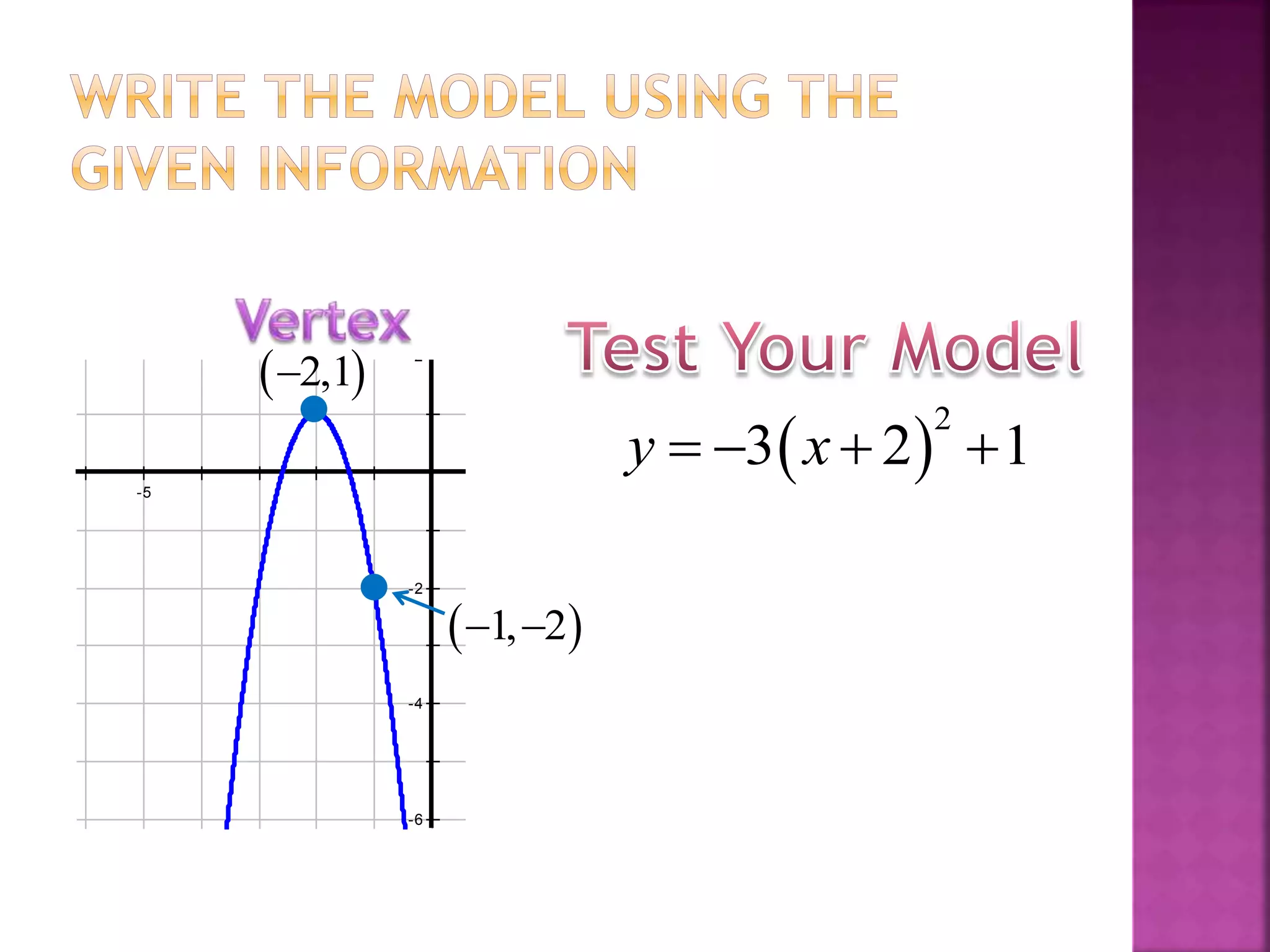 4.10 write quadratic models | PPTX