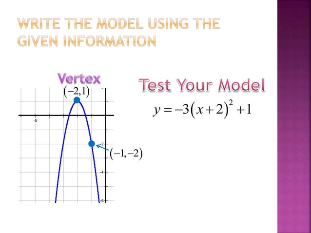 4.10 write quadratic models | PPTX