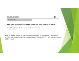 Sustainability of insect rearing and insect-based food: the Nordic ...