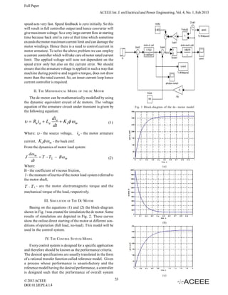 Modelling and Simulation of DC-Motor Electric Drive Control System with ...