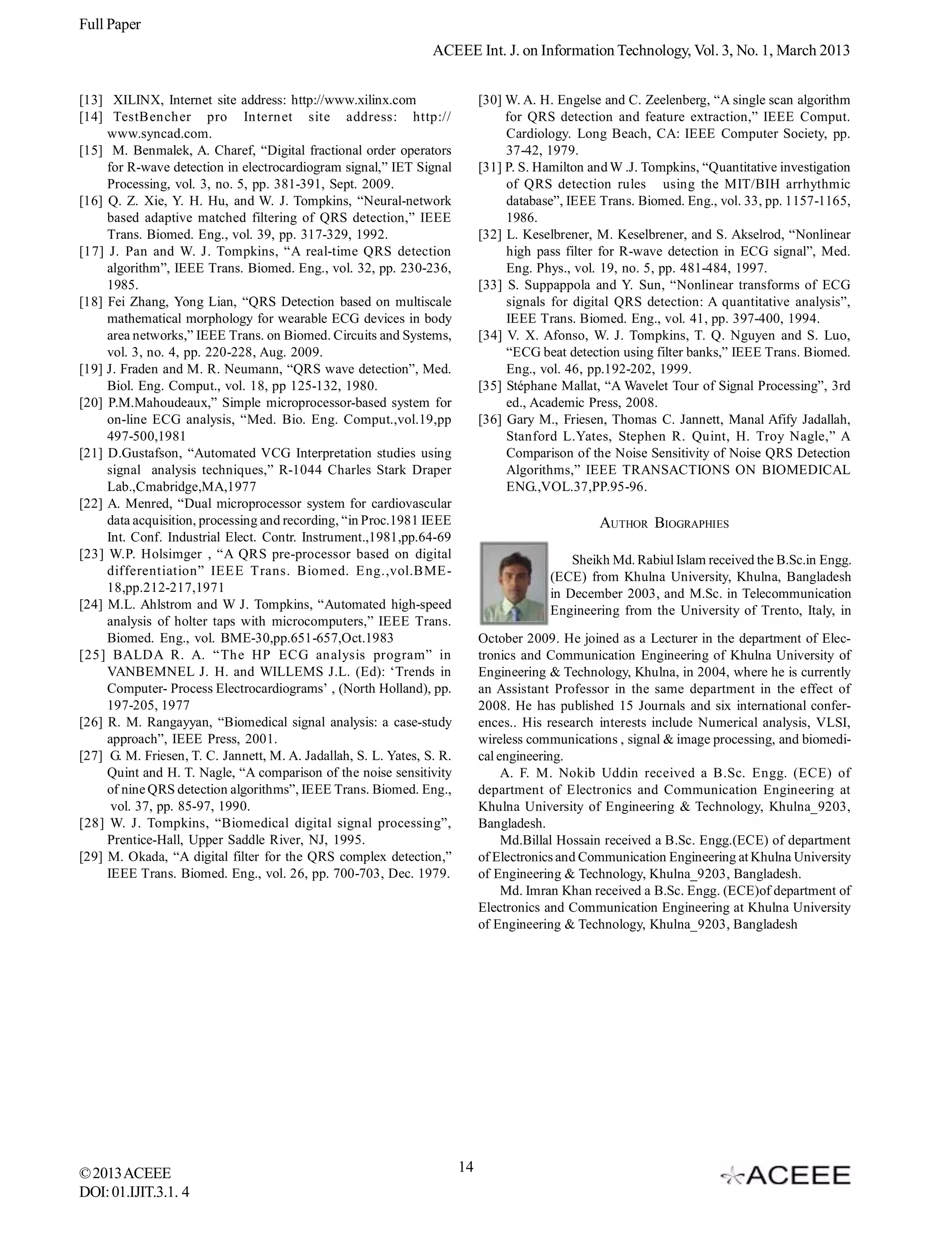 FPGA based Heart Arrhythmia’s Detection Algorithm | PDF | Heart and Cardiovascular Diseases ...