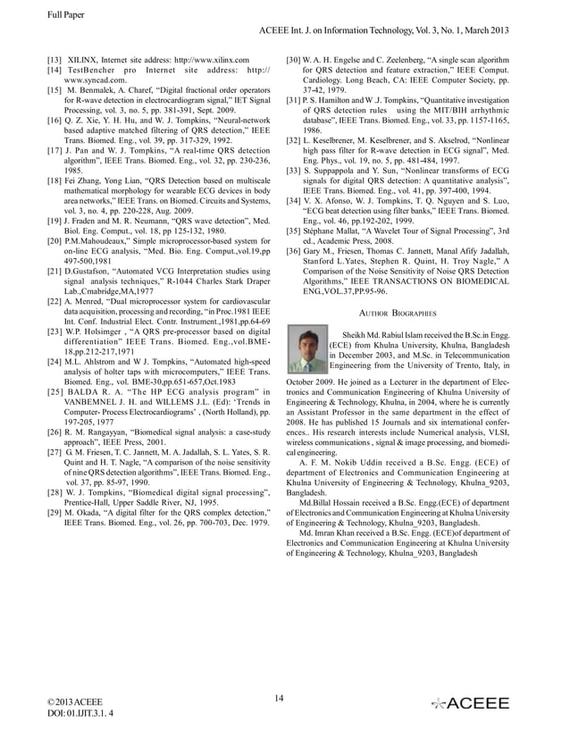 FPGA based Heart Arrhythmia’s Detection Algorithm | PDF