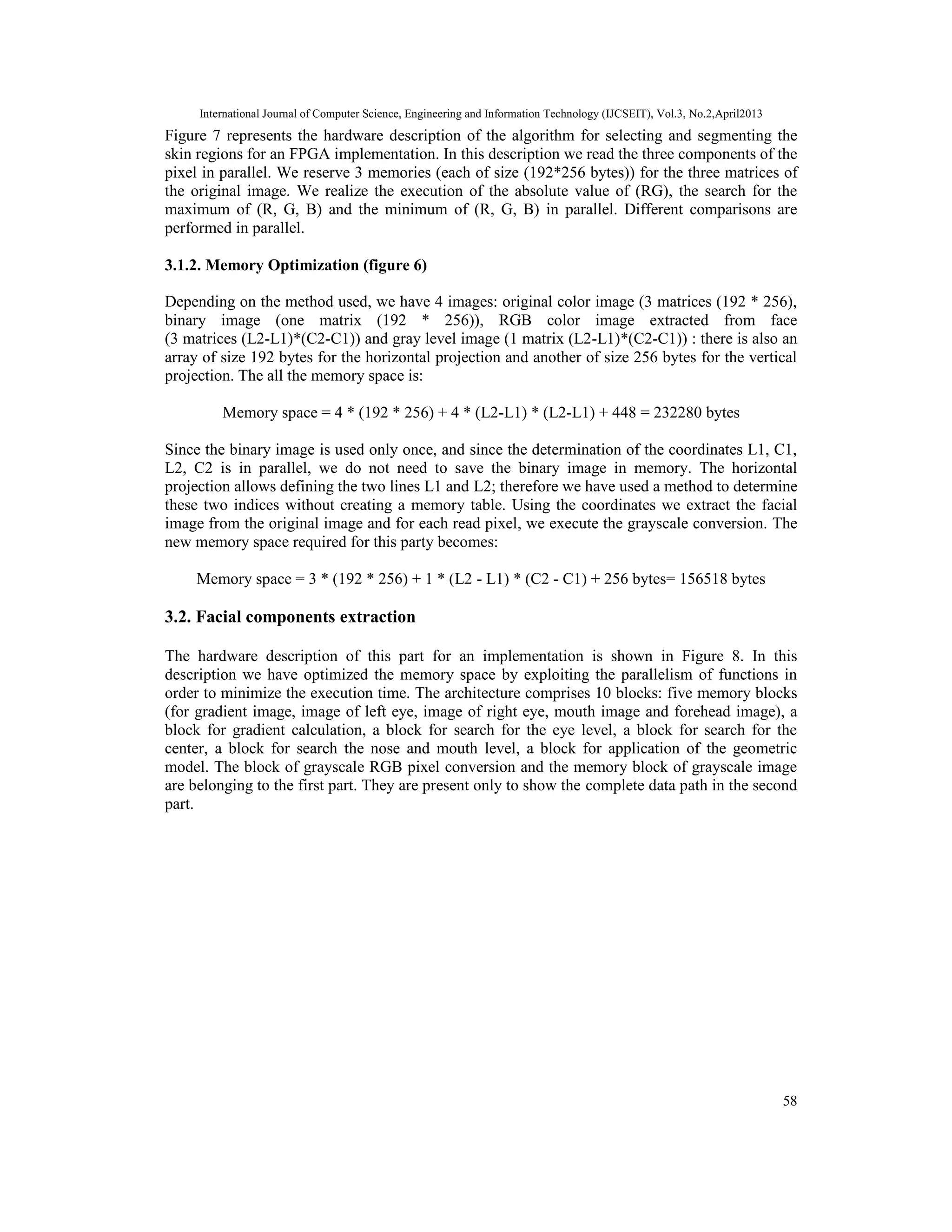 FPGA ARCHITECTURE FOR FACIAL-FEATURES AND COMPONENTS EXTRACTION | PDF