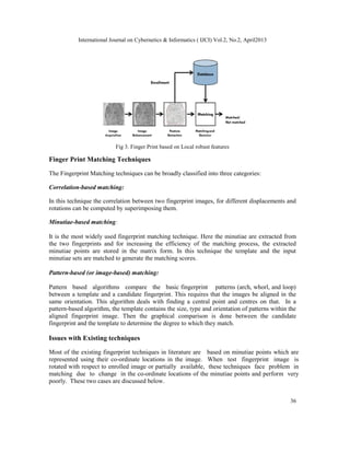 Enhanced Thinning Based Finger Print Recognition | PDF
