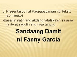 sandaang damit | PPTX