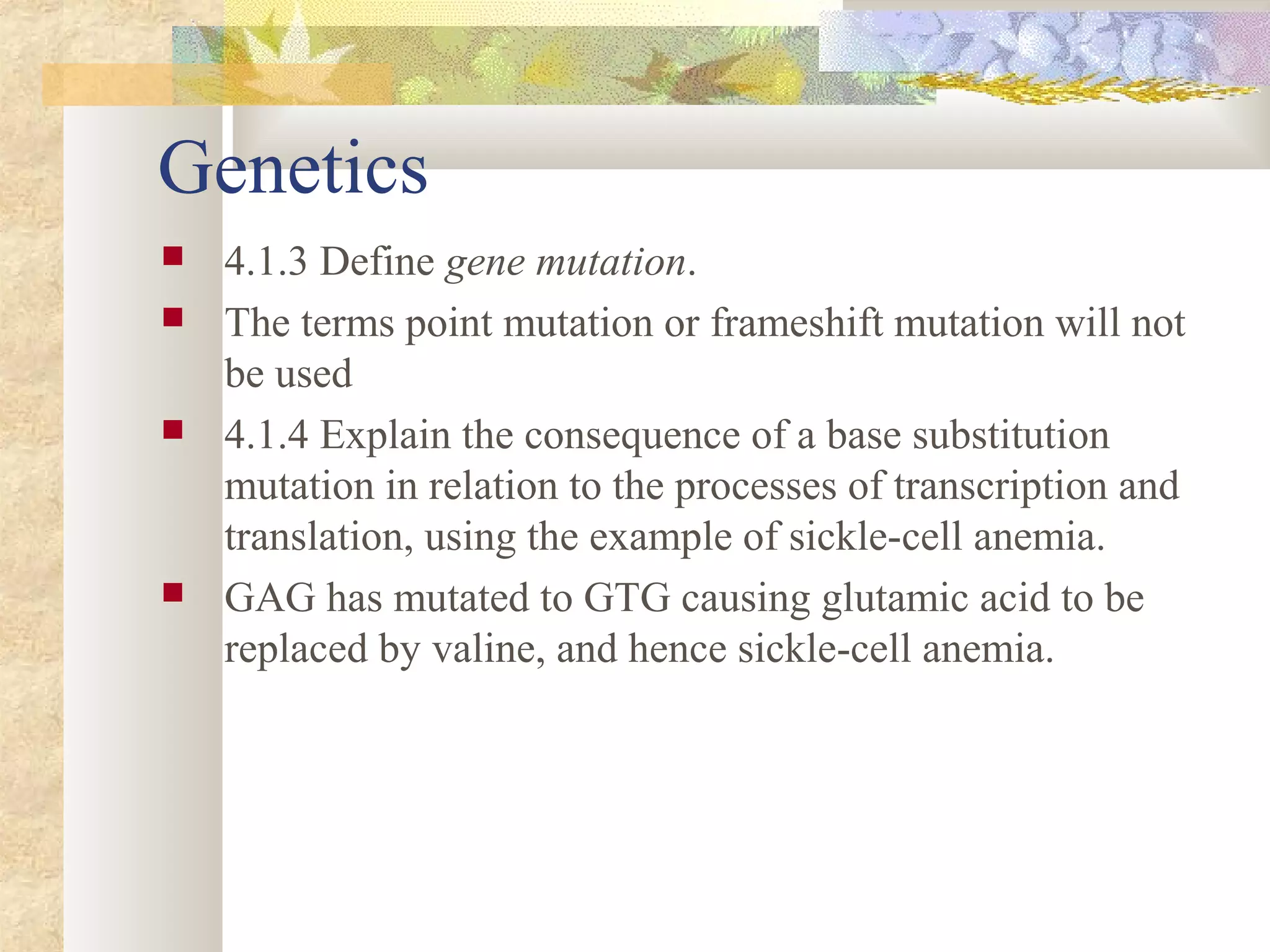 4.1 chromosomes, genes, alleles & mutations | PPT