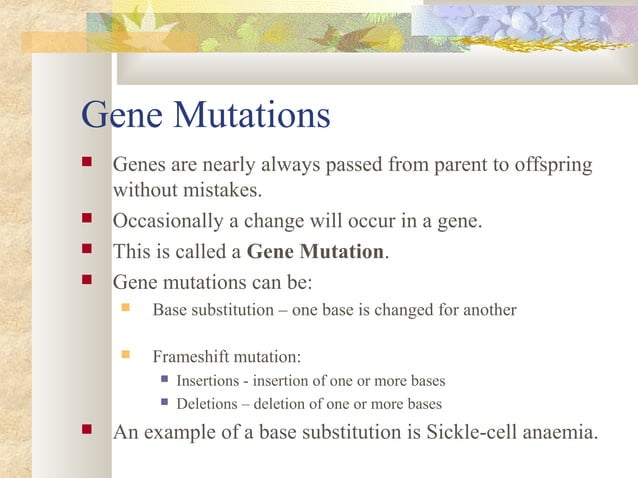 4.1 chromosomes, genes, alleles & mutations | PPT