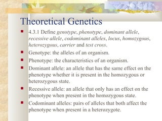 4.3 theoretical genetics | PPT