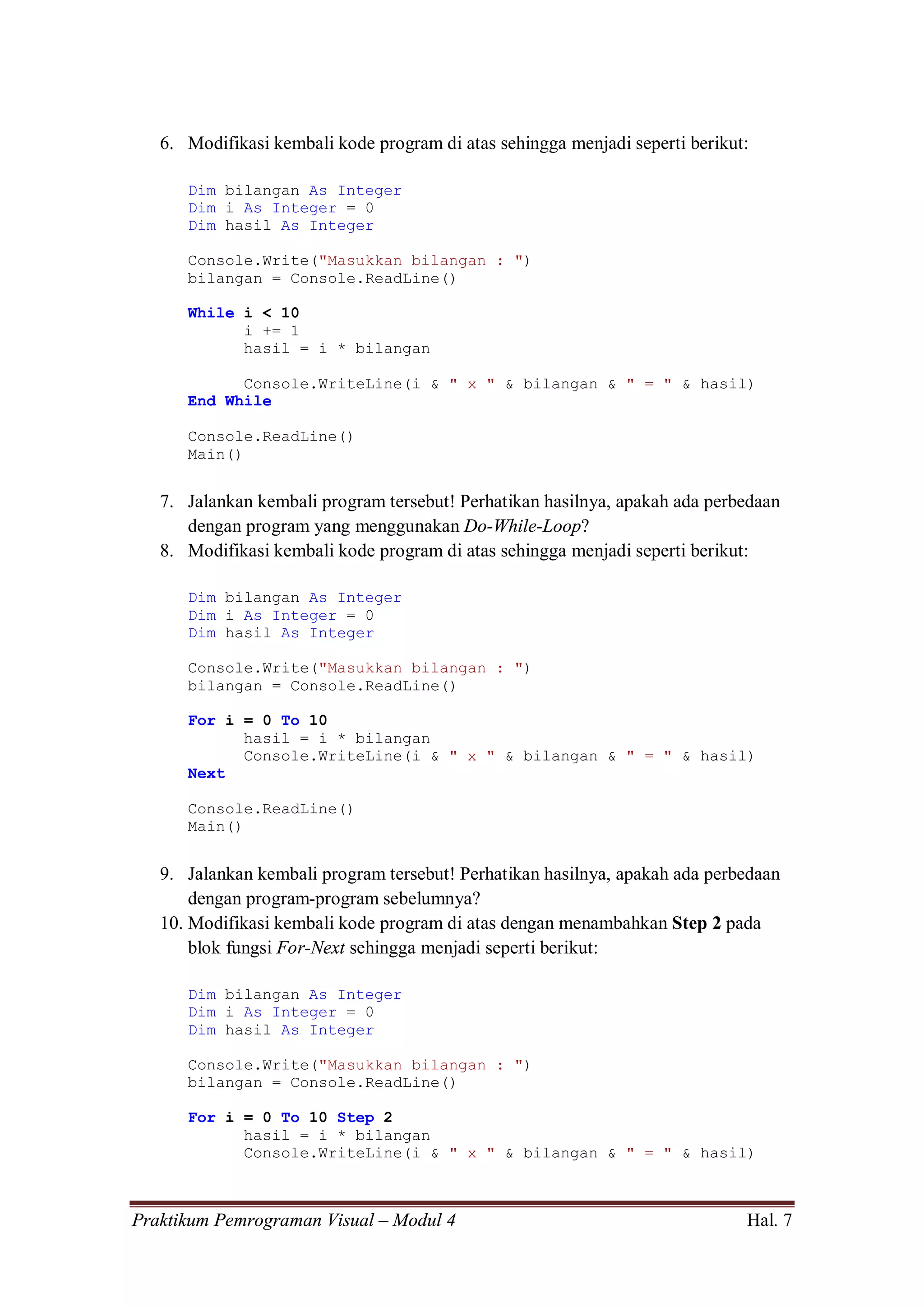 4. percabangan dan perulangan | PDF