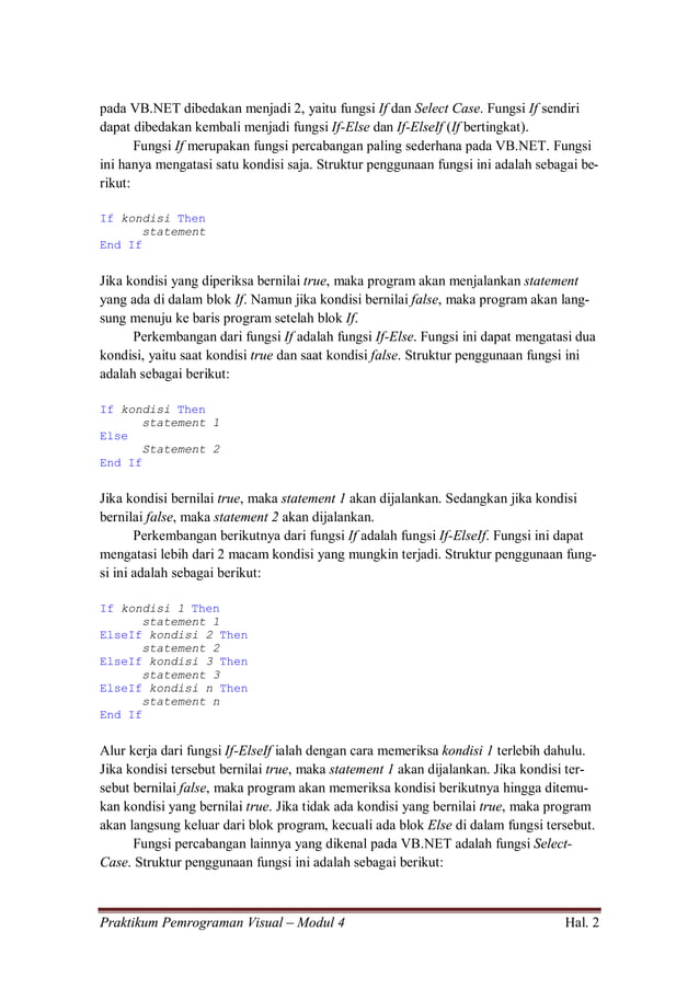 4. percabangan dan perulangan | PDF