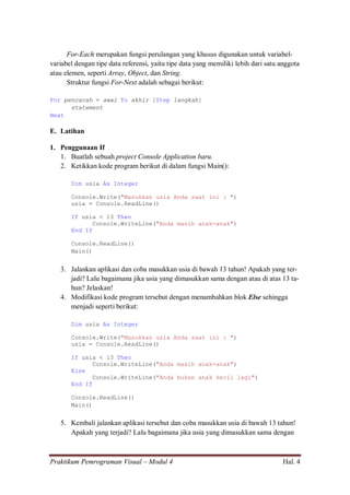 4. percabangan dan perulangan | PDF