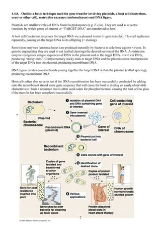 4.4 genetic engineering & biotechnology notes | DOC | Genetics | Science