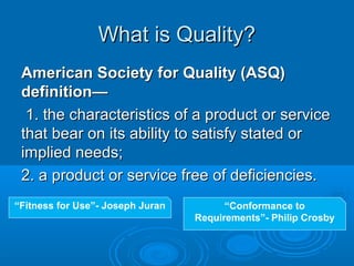 Quality Improvement. What Is it and How Can It Help Me? | PPT
