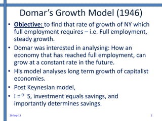 4. domar's growth model | PPSX