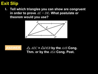 4.6 use congruent triangles | PPT | Geography | Science