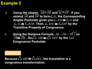 4.8 congruence transformations and coordinate geometry | PPT