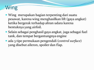 4. bagian bagian pesawat terbang | PPTX