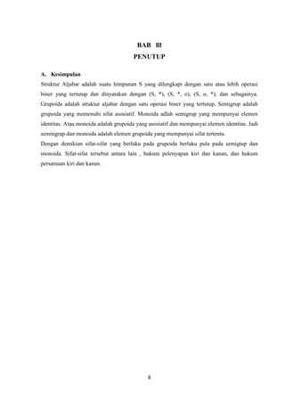 4. MAKALAH GRUPOIDA,SEMIGRUP DAN MONOIDA | DOCX
