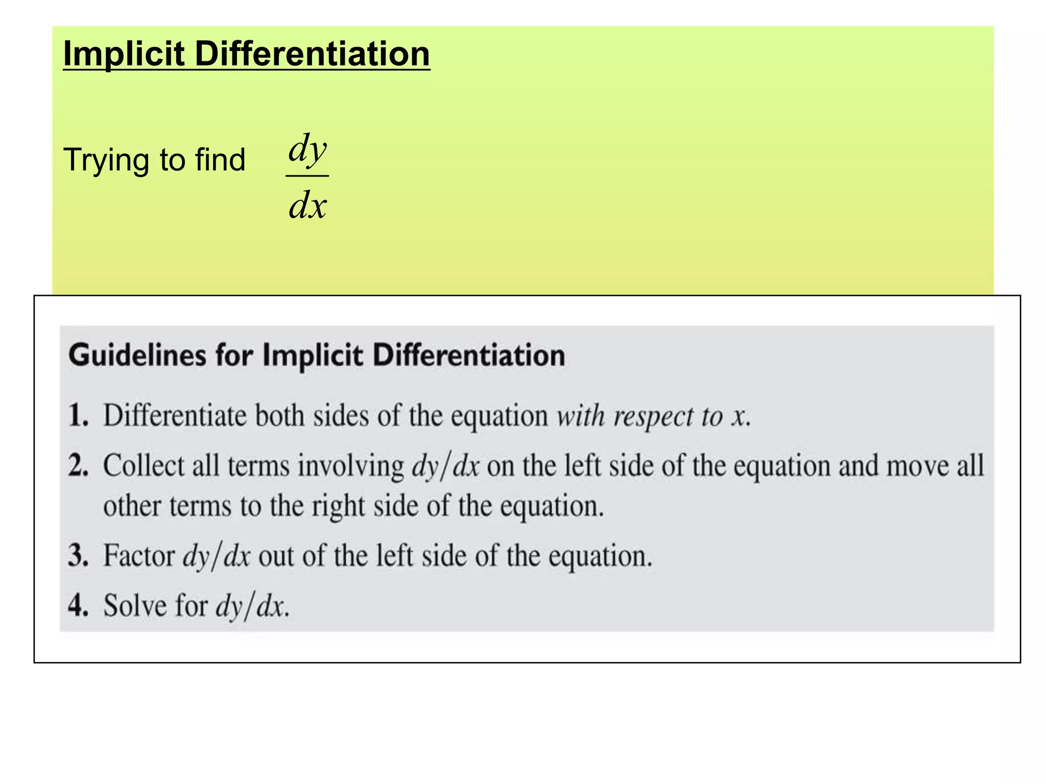 4.1 implicit differentiation | PPT