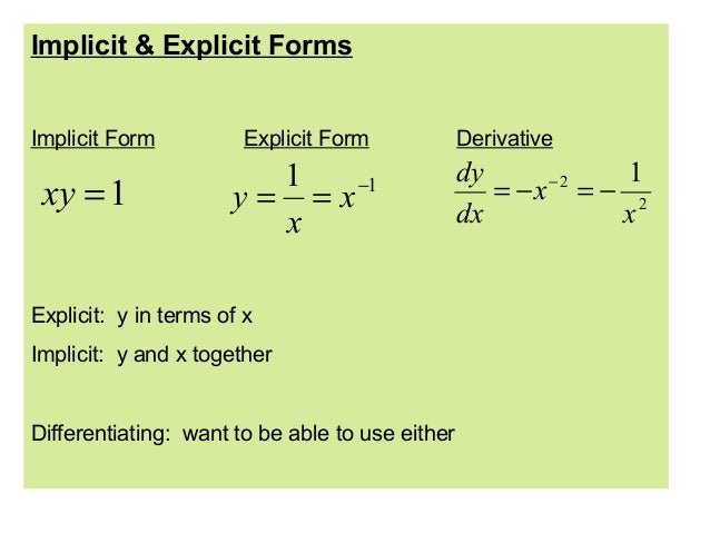 4.1 implicit differentiation