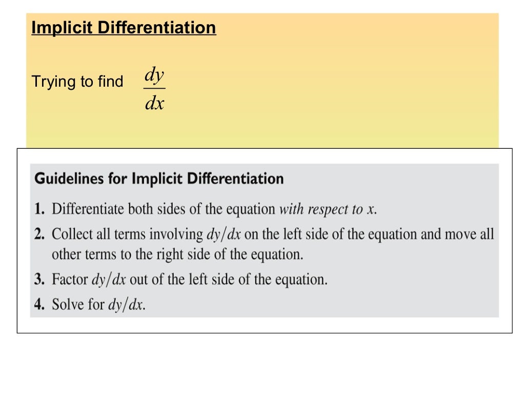 4.1 implicit differentiation
