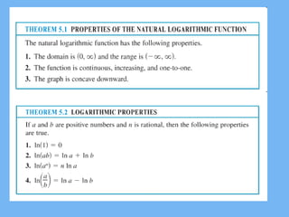 4.2 derivatives of logarithmic functions | PPT