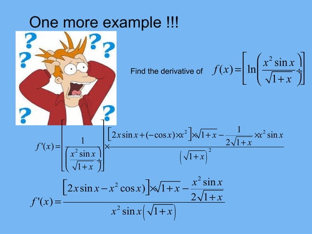 42 Derivatives Of Logarithmic Functions Ppt
