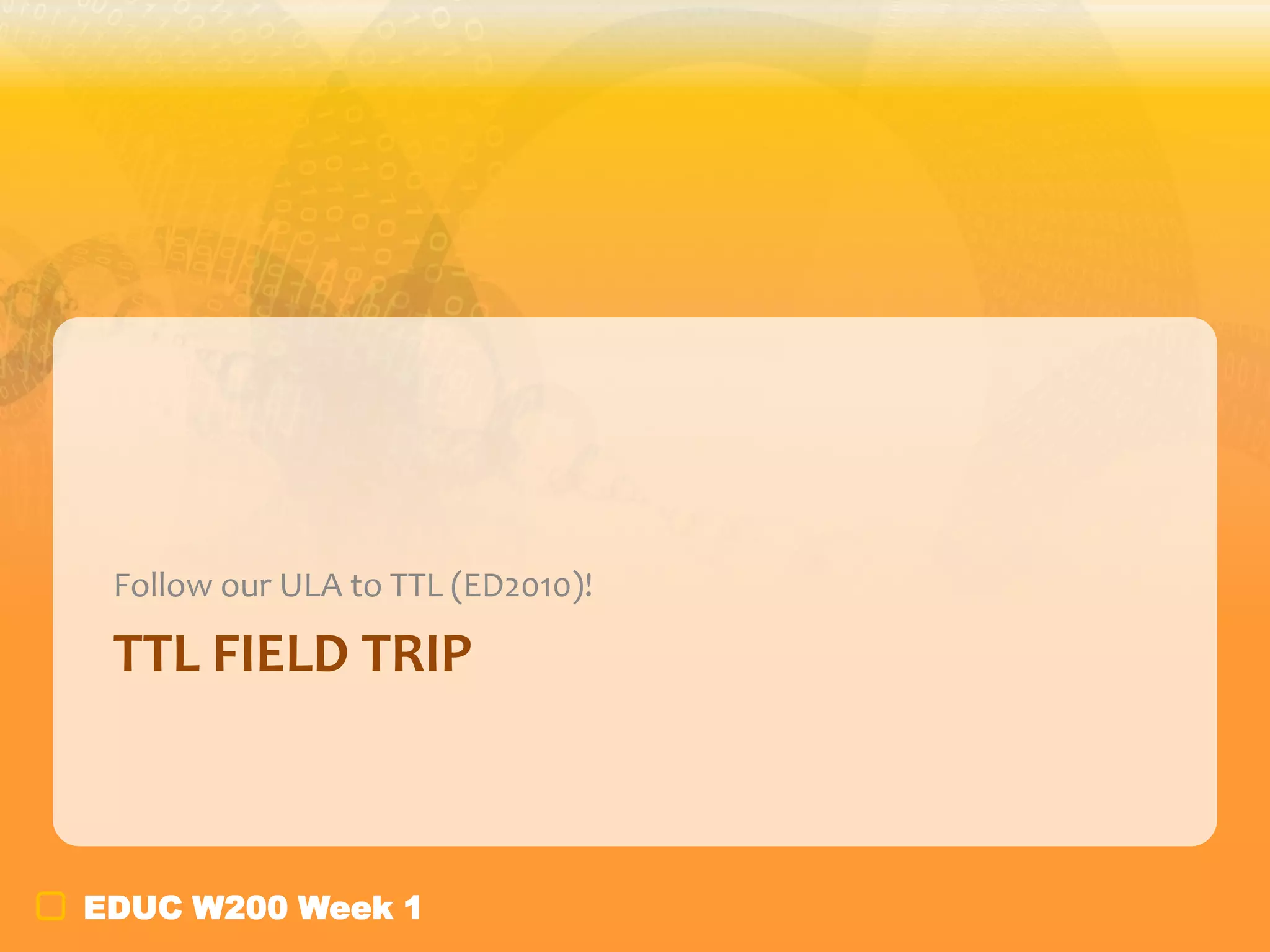 4. ttl week 1 | PPTX