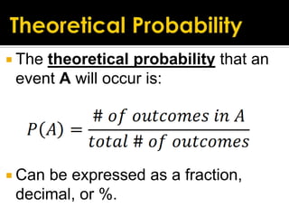 4.3 probability exp. vs. theo. | PPTX