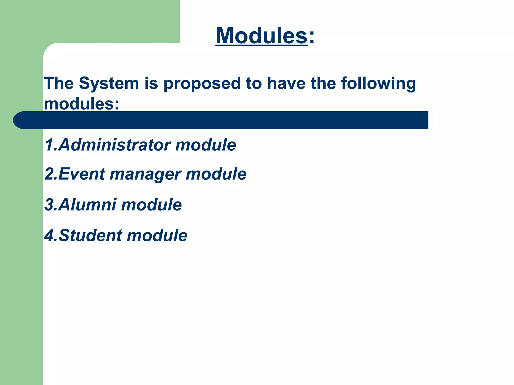 Alumni portal ppt for projects | PPT