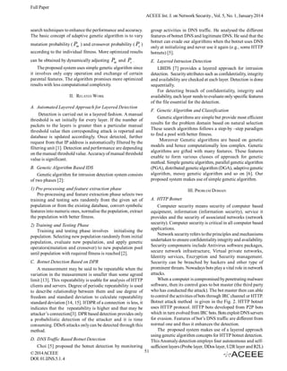 Genetic Algorithm based Layered Detection and Defense of HTTP Botnet | PDF