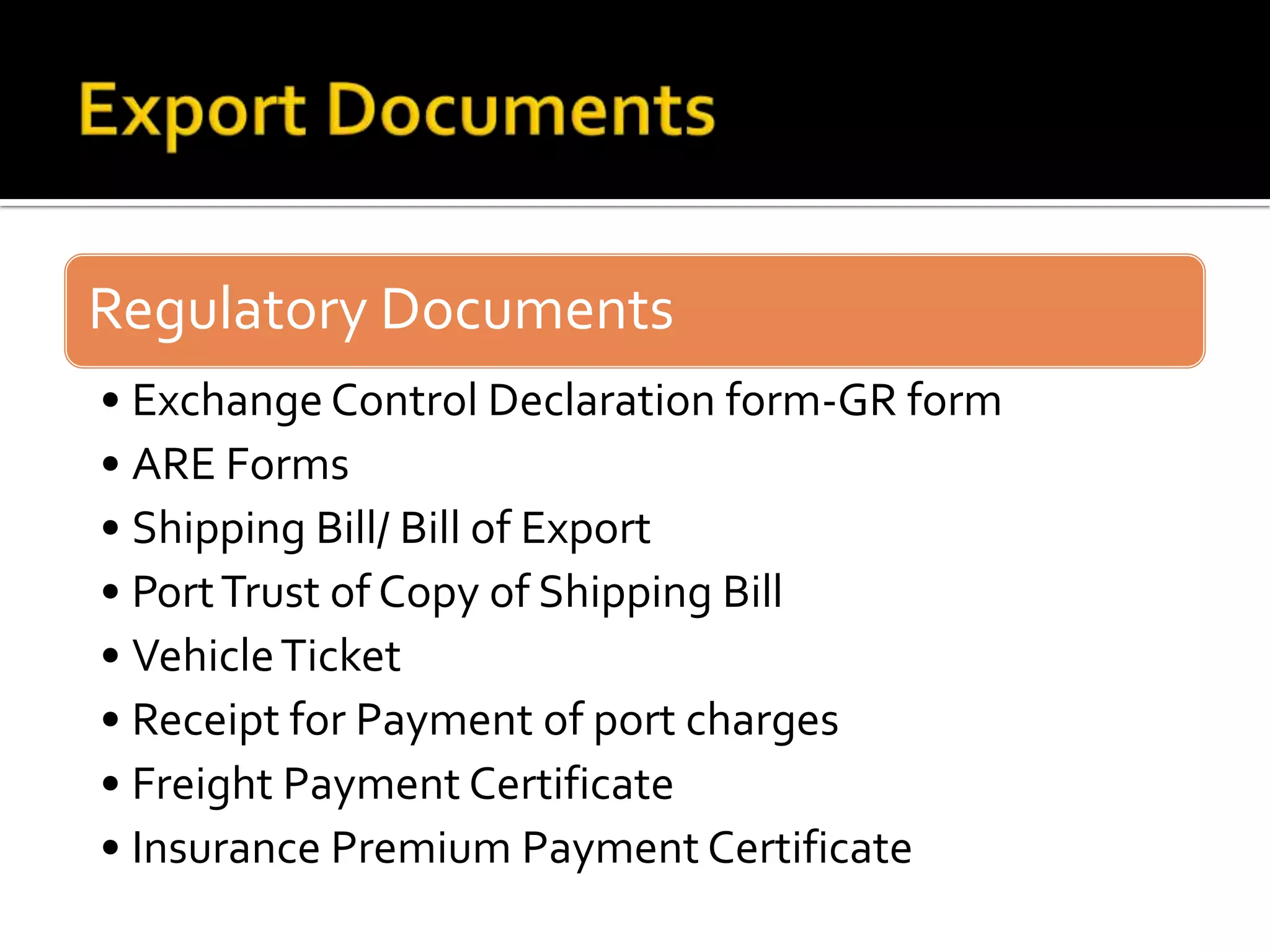Documents required for exports in India | PPTX