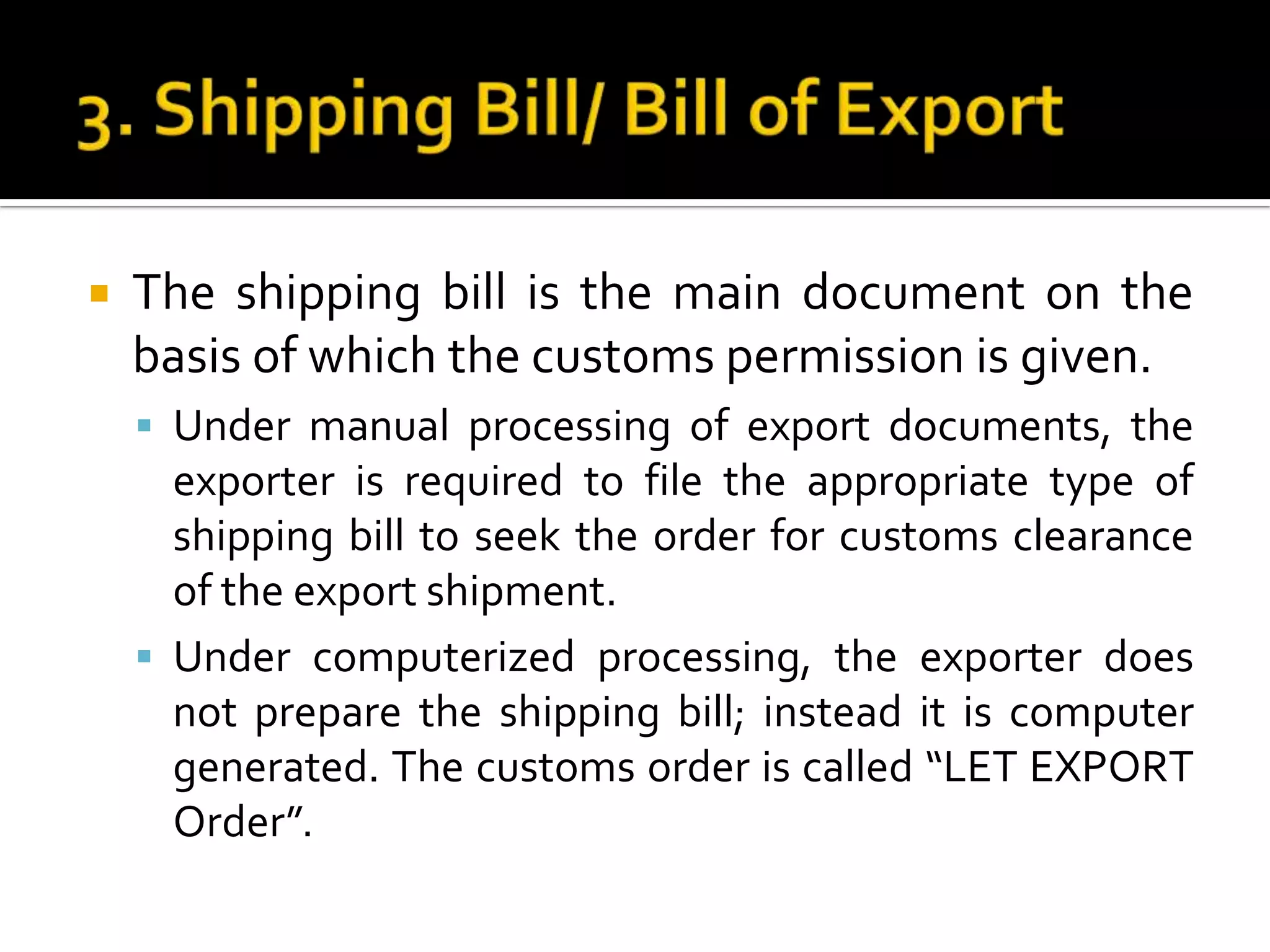 Documents required for exports in India | PPTX