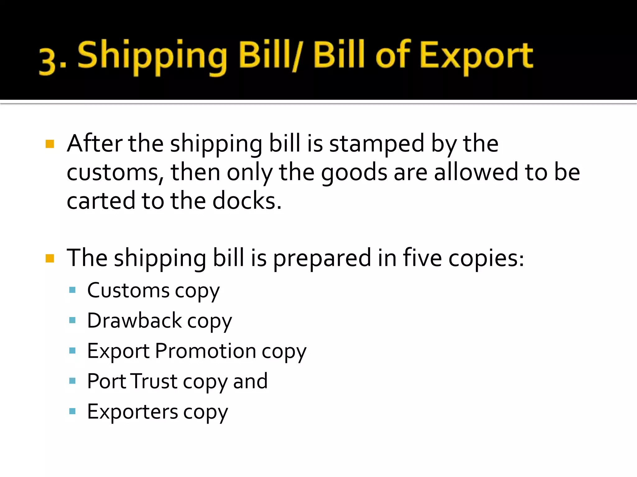 Documents required for exports in India | PPTX