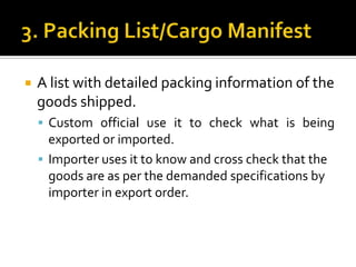 Documents required for exports in India | PPTX