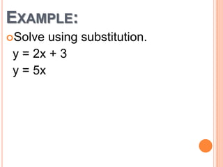4.2 solving linear systems by substitution | PPT