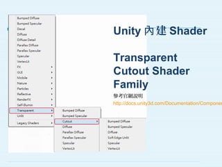 使用內建shader: Transparent Shader Family | PPTX